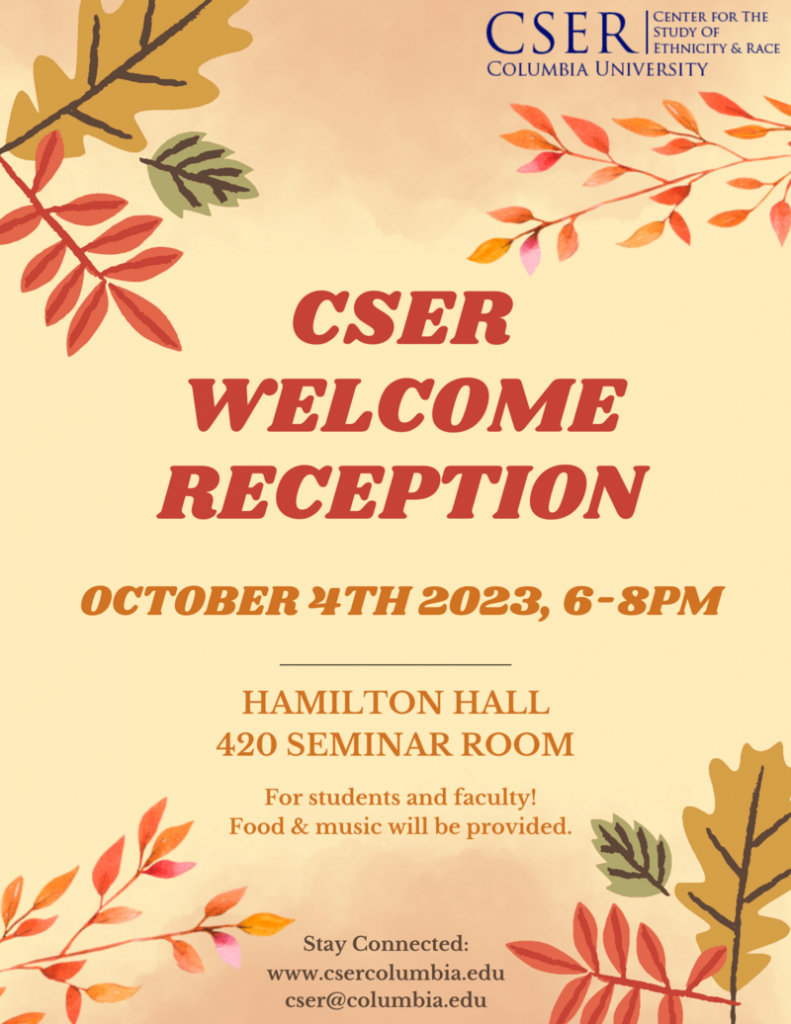 Fall 2023 CSER Welcome Reception | CSER