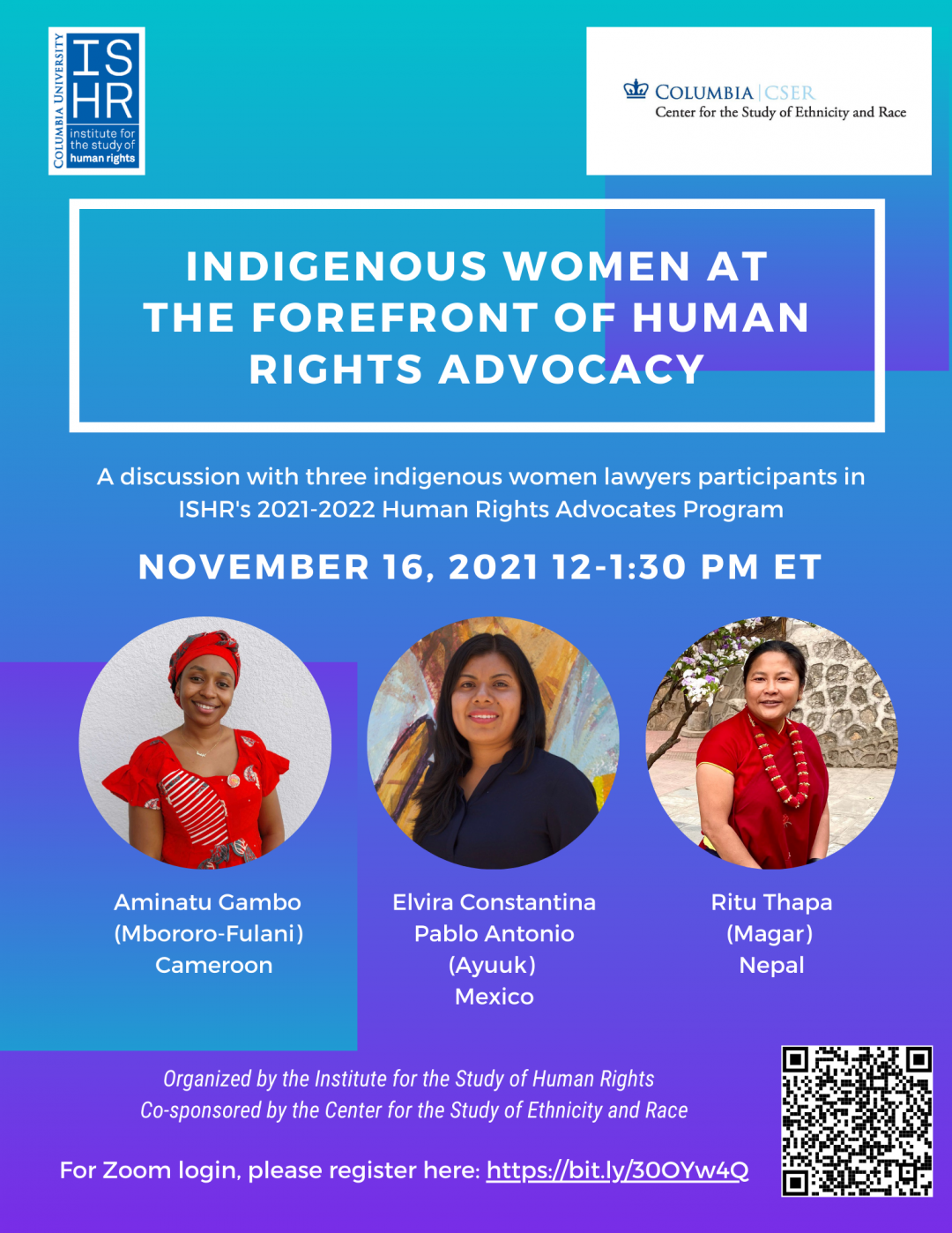 POSTPONED Indigenous Women at the Forefront of Human Rights Advocacy | CSER